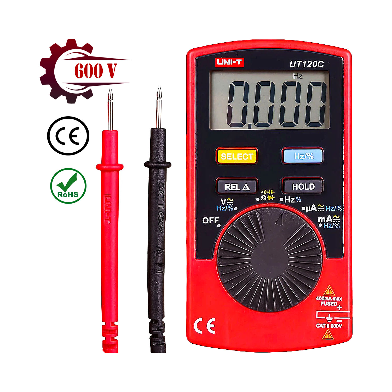 Mini Multímetro Digital con Capacitancia y Frecuencia UT120C UNI-T - Gohusitec